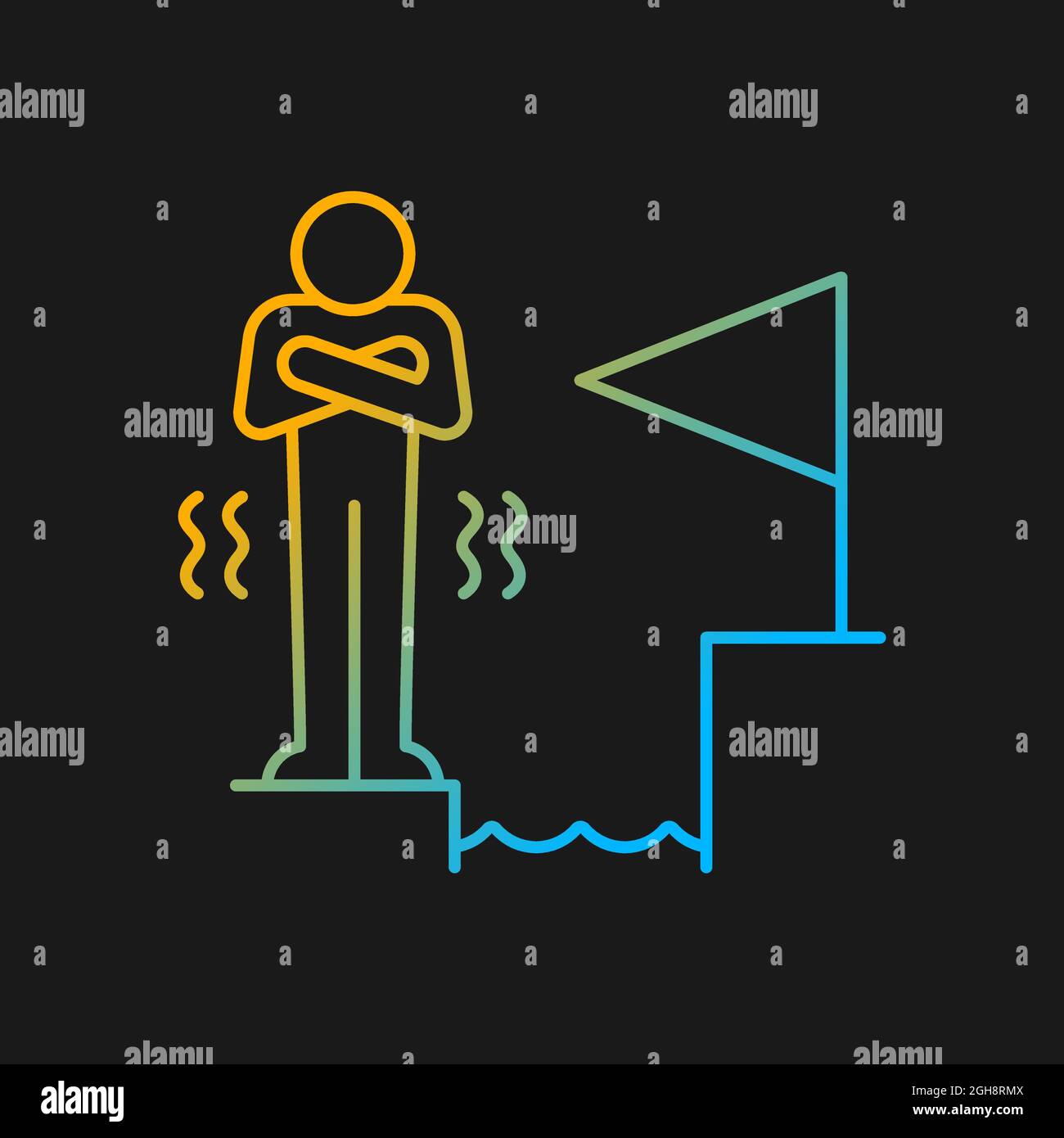 Fear of failure gradient vector icon for dark theme Stock Vector Image ...