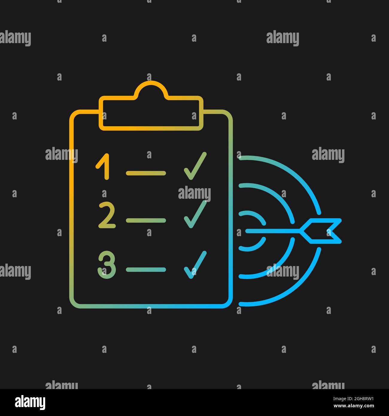 Clear goals gradient vector icon for dark theme Stock Vector Image ...