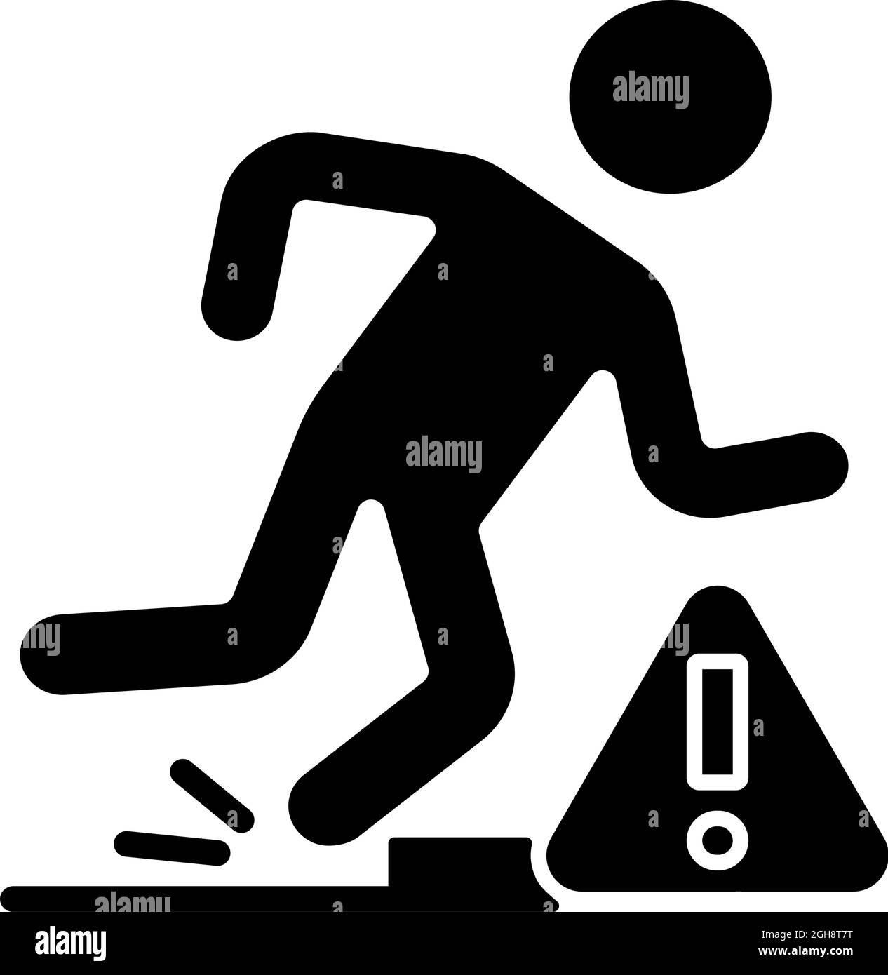 Tripping hazards black glyph manual label icon Stock Vector Image & Art ...
