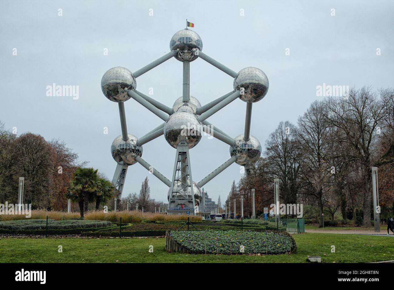 The Atomium structure in Brussels, Belgium on December 7, 2014. The ...