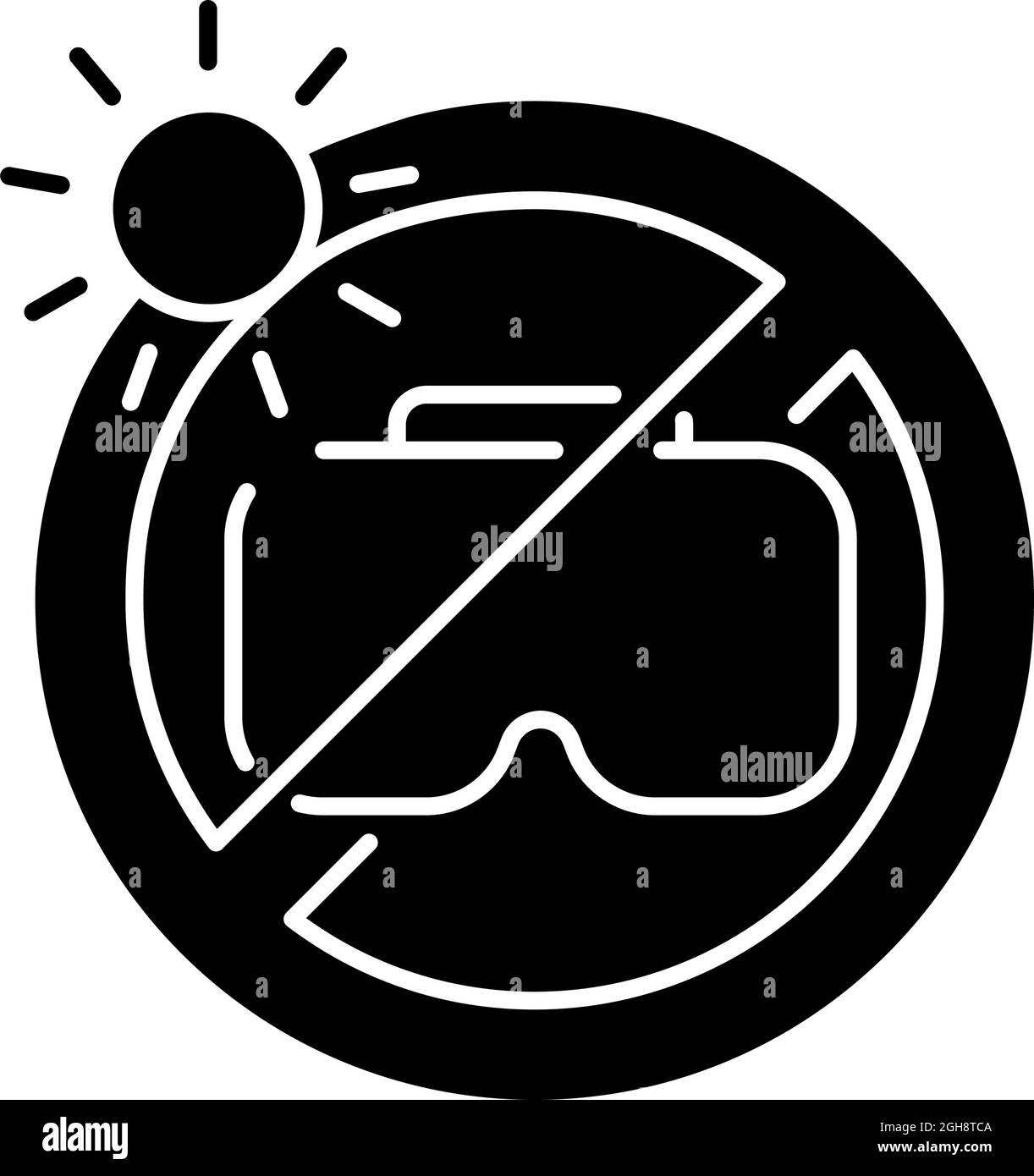 Do not leave in sunlight black glyph manual label icon Stock Vector ...