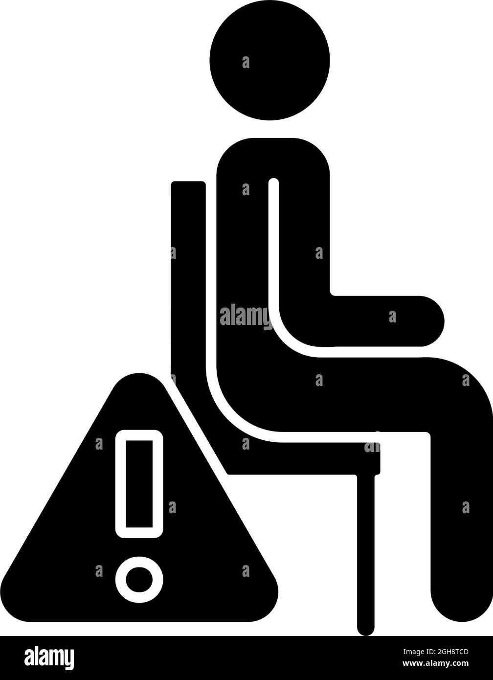 Remain seated black glyph manual label icon Stock Vector Image & Art ...