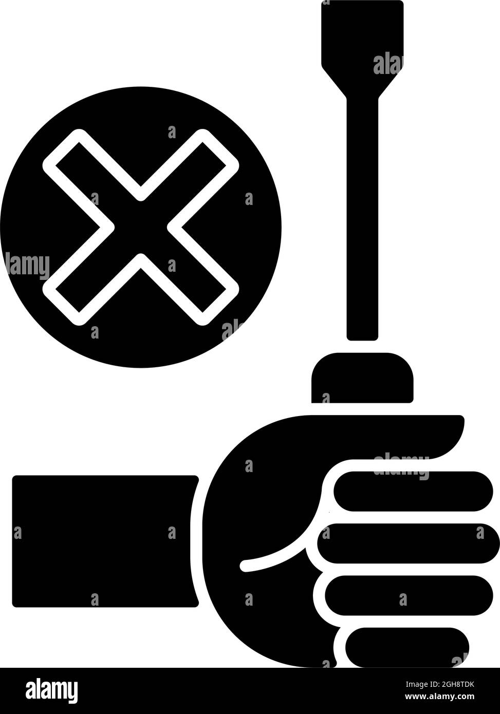 Do not repair yourself black glyph manual label icon Stock Vector Image ...