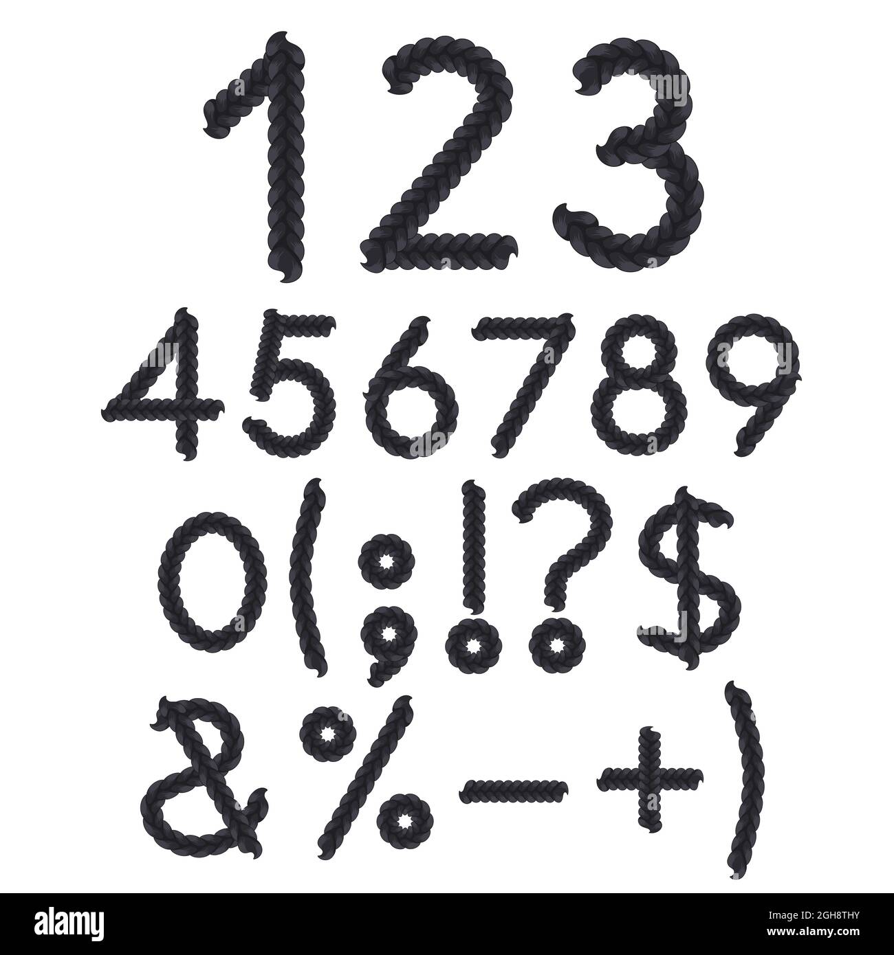 Plait vector vectors Cut Out Stock Images & Pictures - Alamy