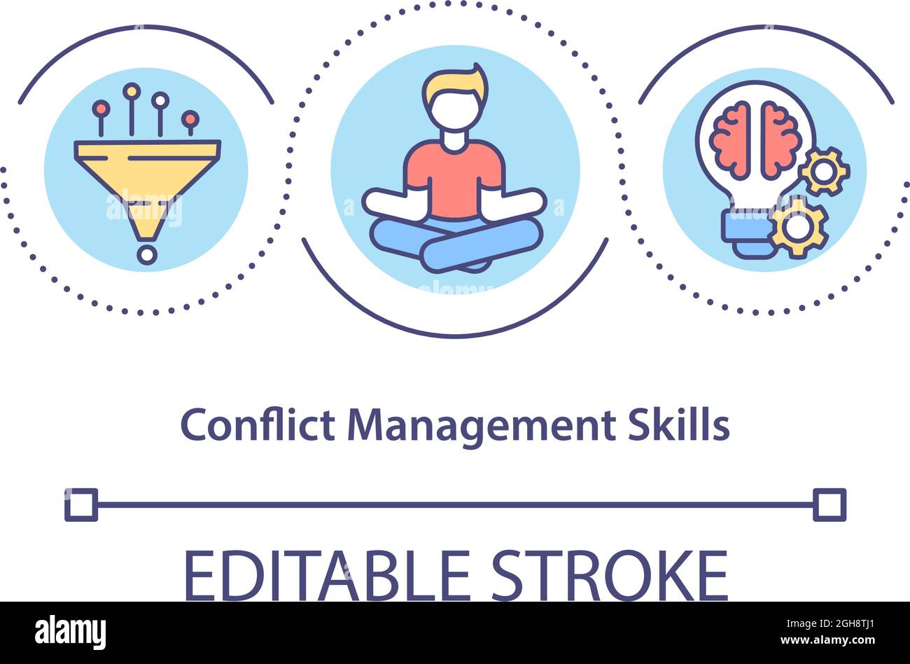 Conflict management skills concept icon Stock Vector Image & Art - Alamy