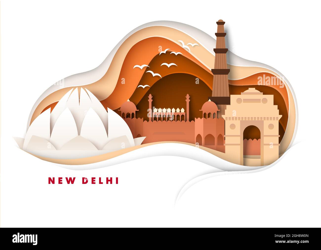Delhi capital city Stock Vector Images - Alamy