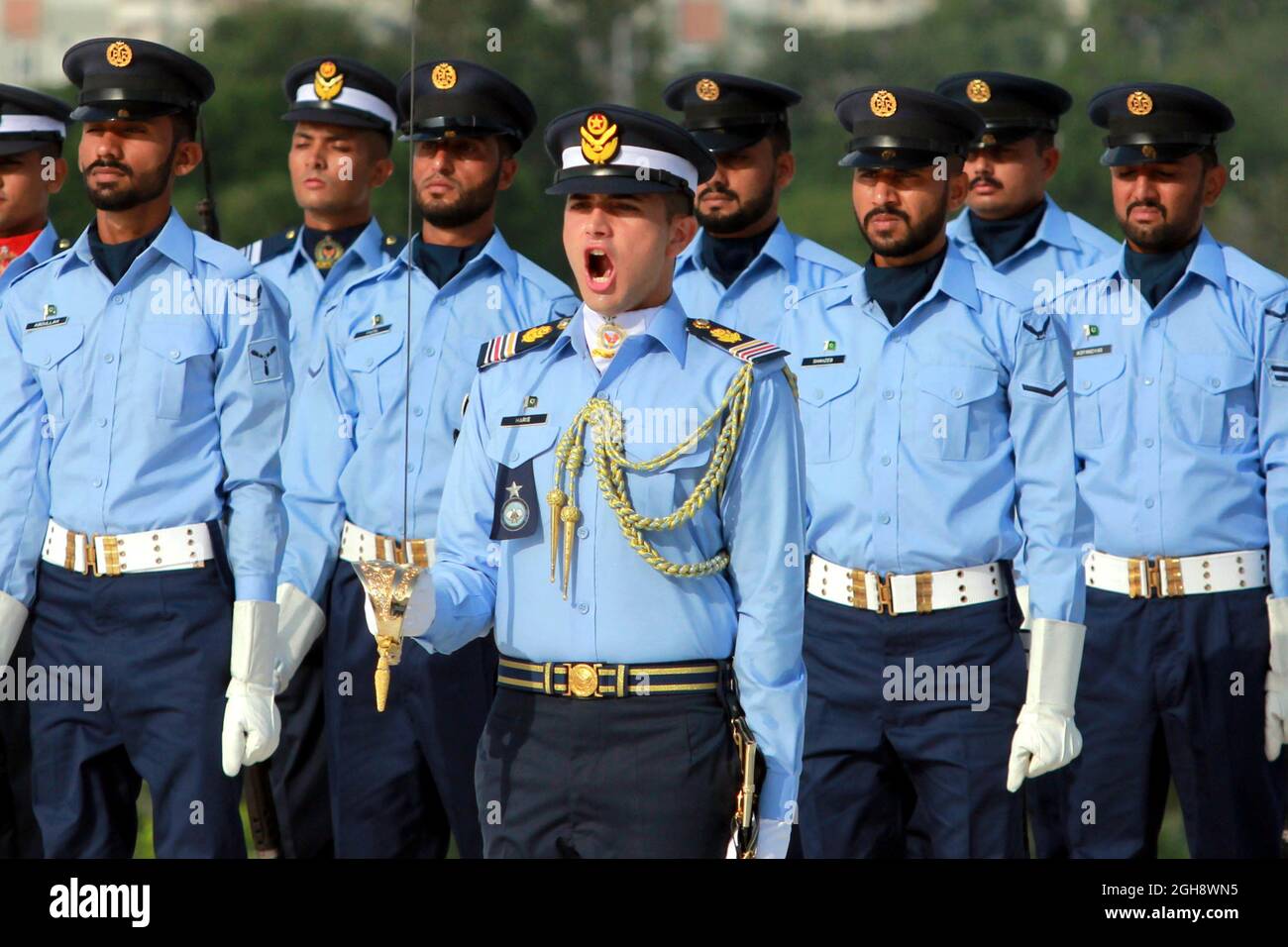Karachi. 6th Sep, 2021. Pakistani Air Force cadets march at the ...