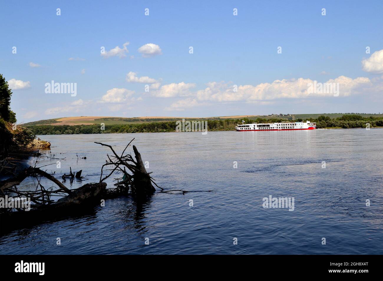 Danube River at the meeting of the hot summer Natural areas on the ...
