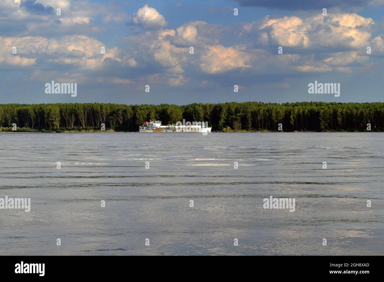 Danube River at the meeting of the hot summer Natural areas on the ...