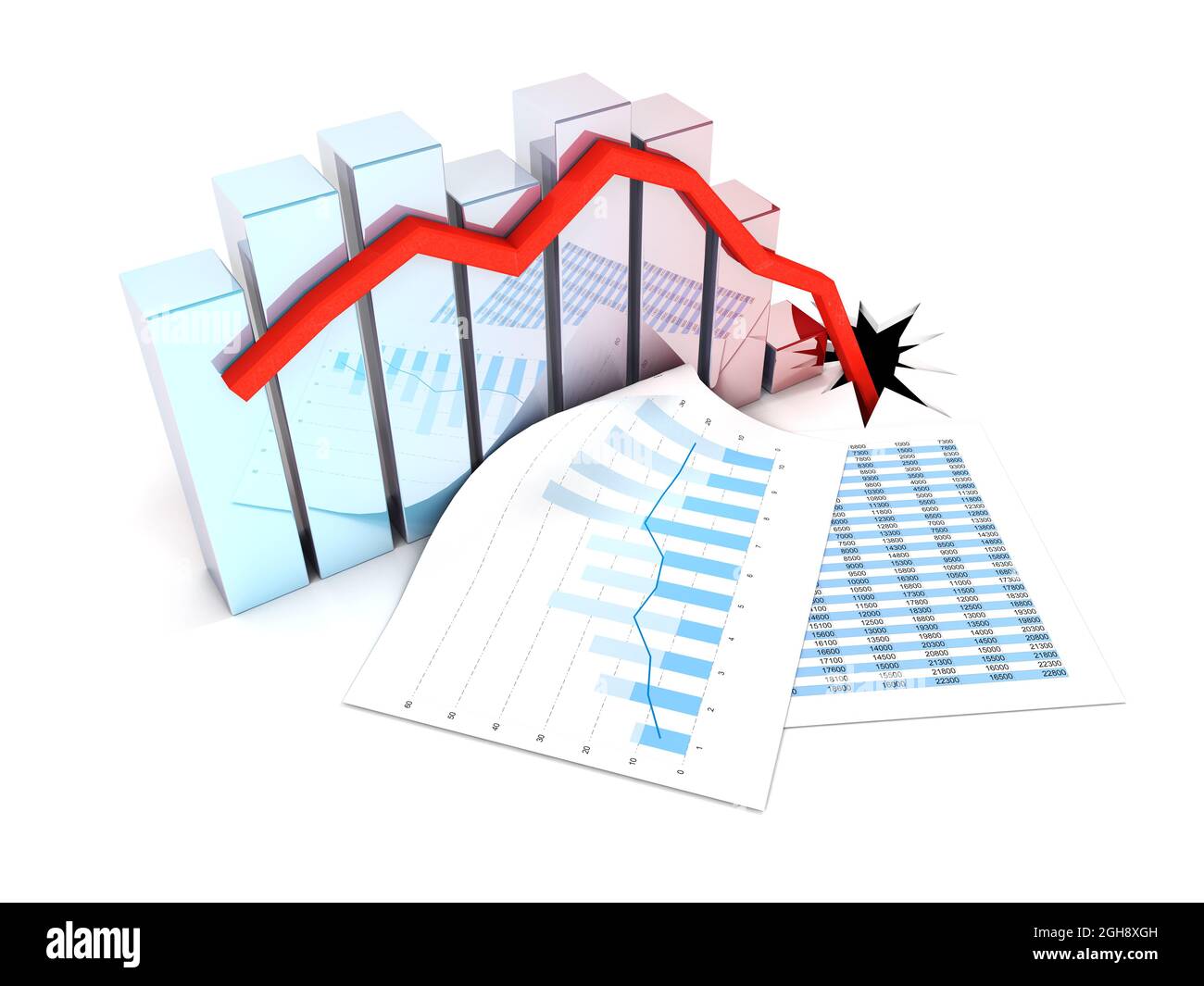 Chart go down Stock Photo - Alamy