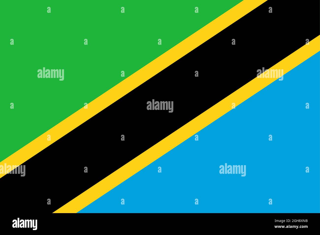 National Flag United Republic Of Tanzania Vector Stock Vector Image