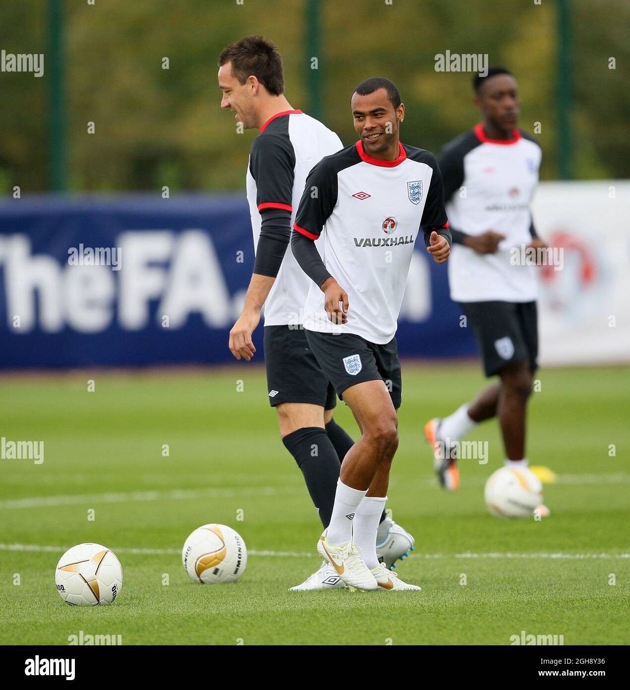 England's Ashley Cole during the training session at London Colney, St ...