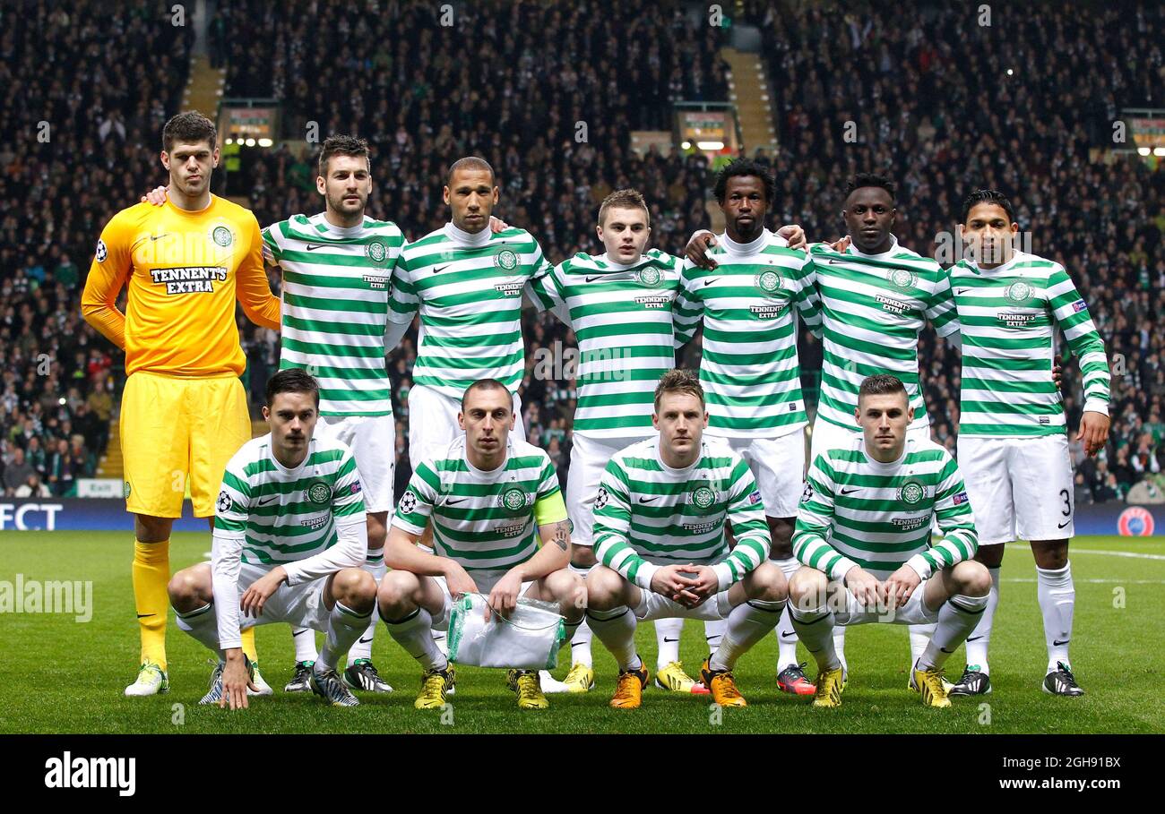 Celtic team photo during the UEFA Champions League First Knockout Round ...