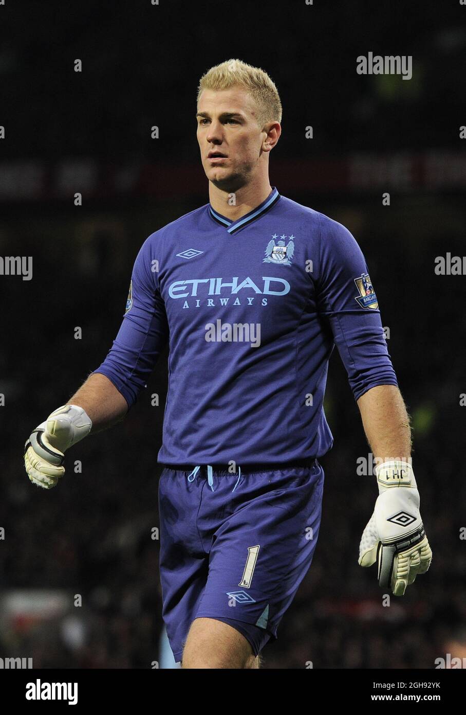 Joe Hart of Manchester City in action during the Barclays Premier ...