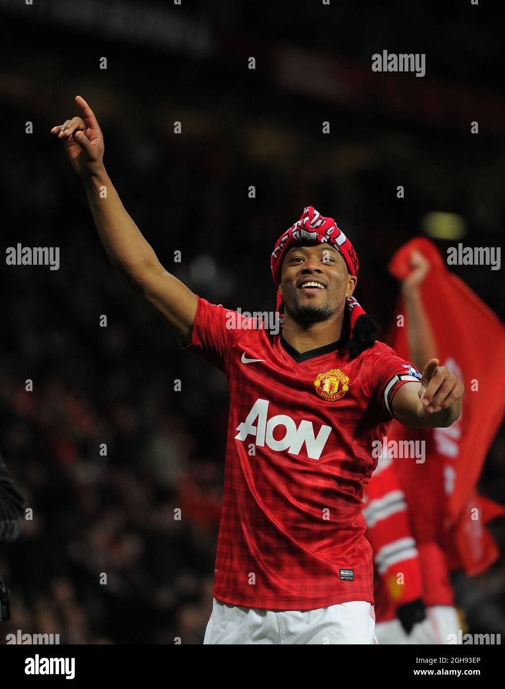 Patrice Evra of Manchester United celebrates winning during the ...