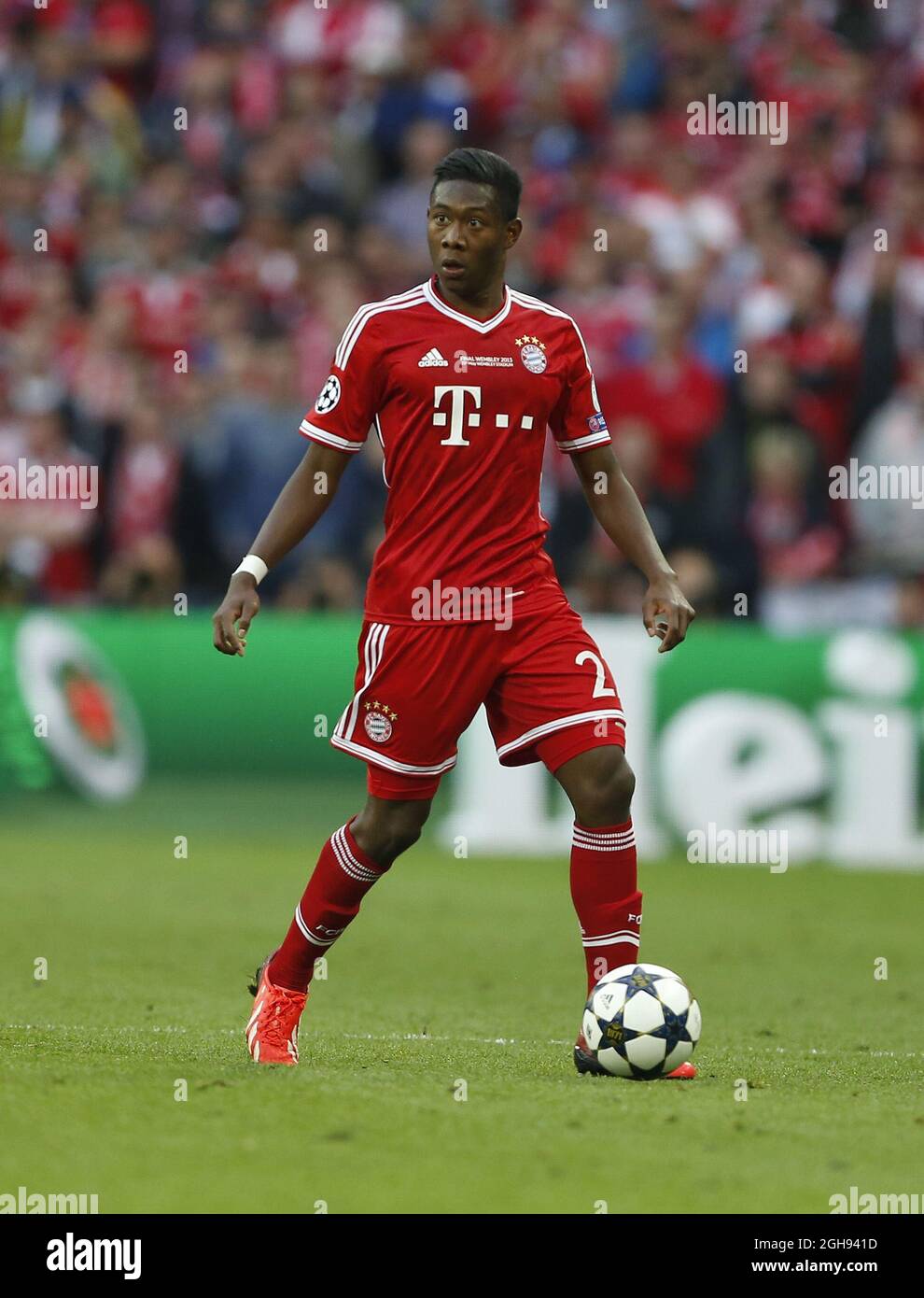Munich's David Alaba in action during the Champions League final match ...