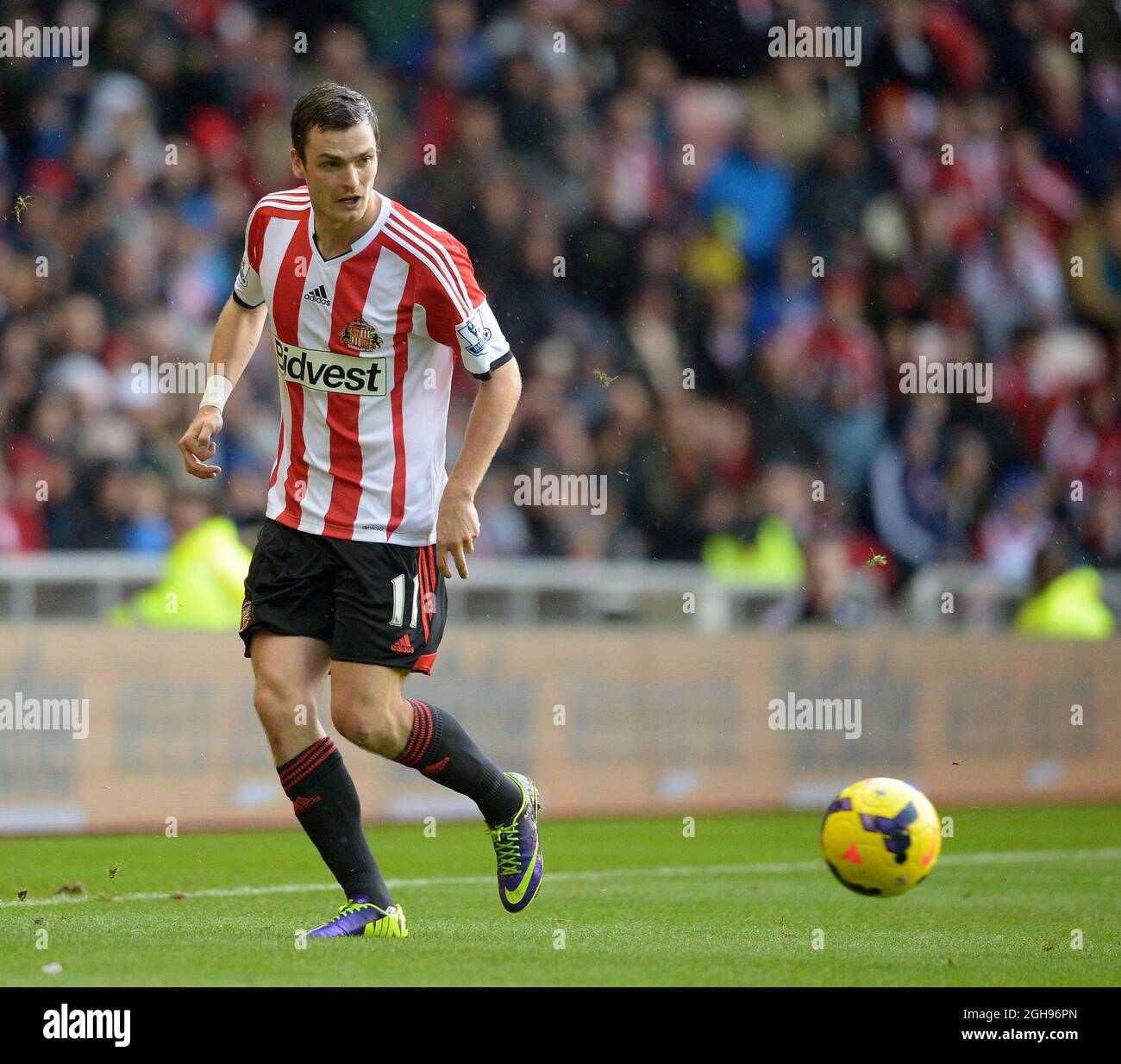 Adam Johnson of Sunderland during the Barclays Premier League match ...