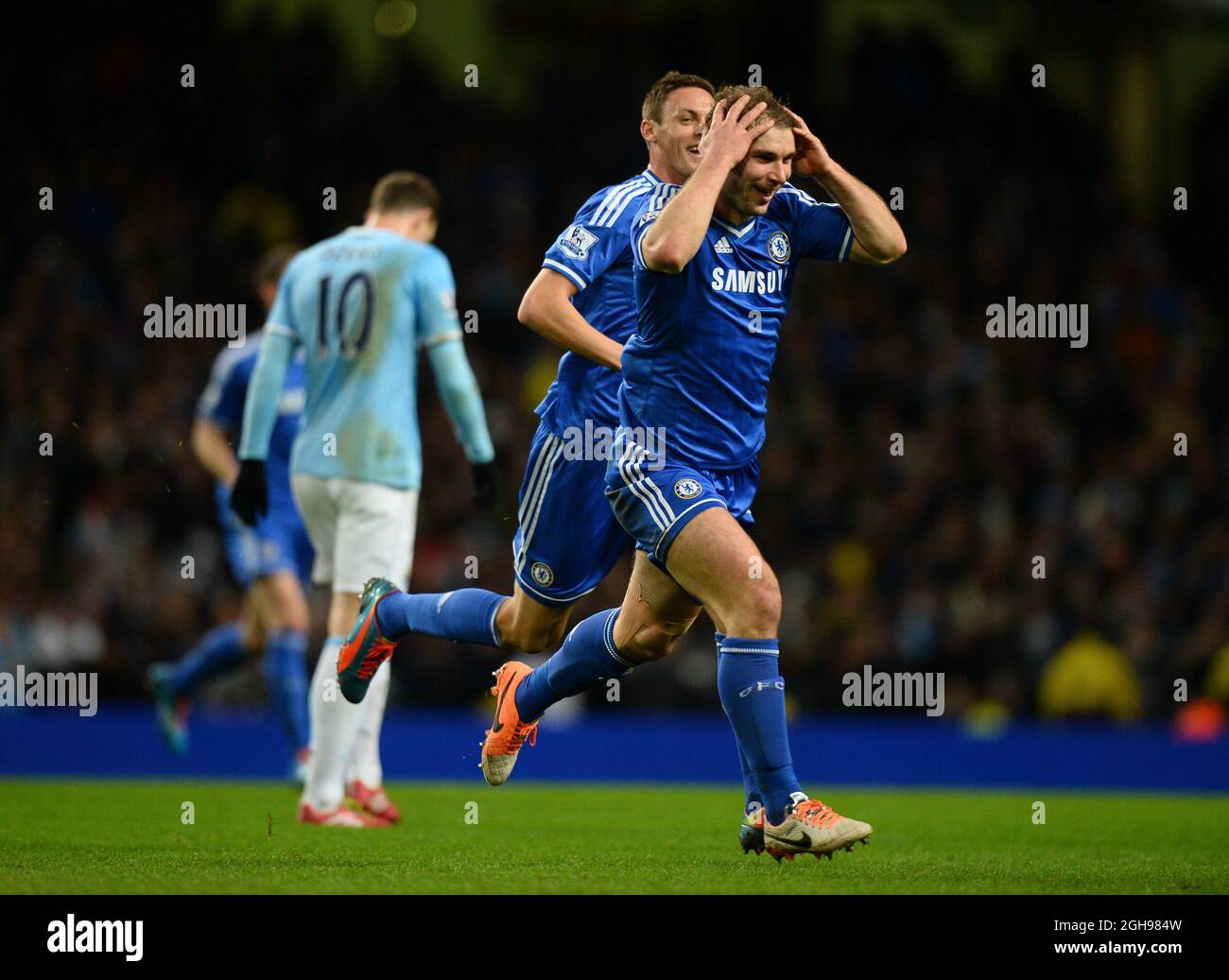Branislav ivanovic chelsea celebrates scoring hi-res stock photography ...