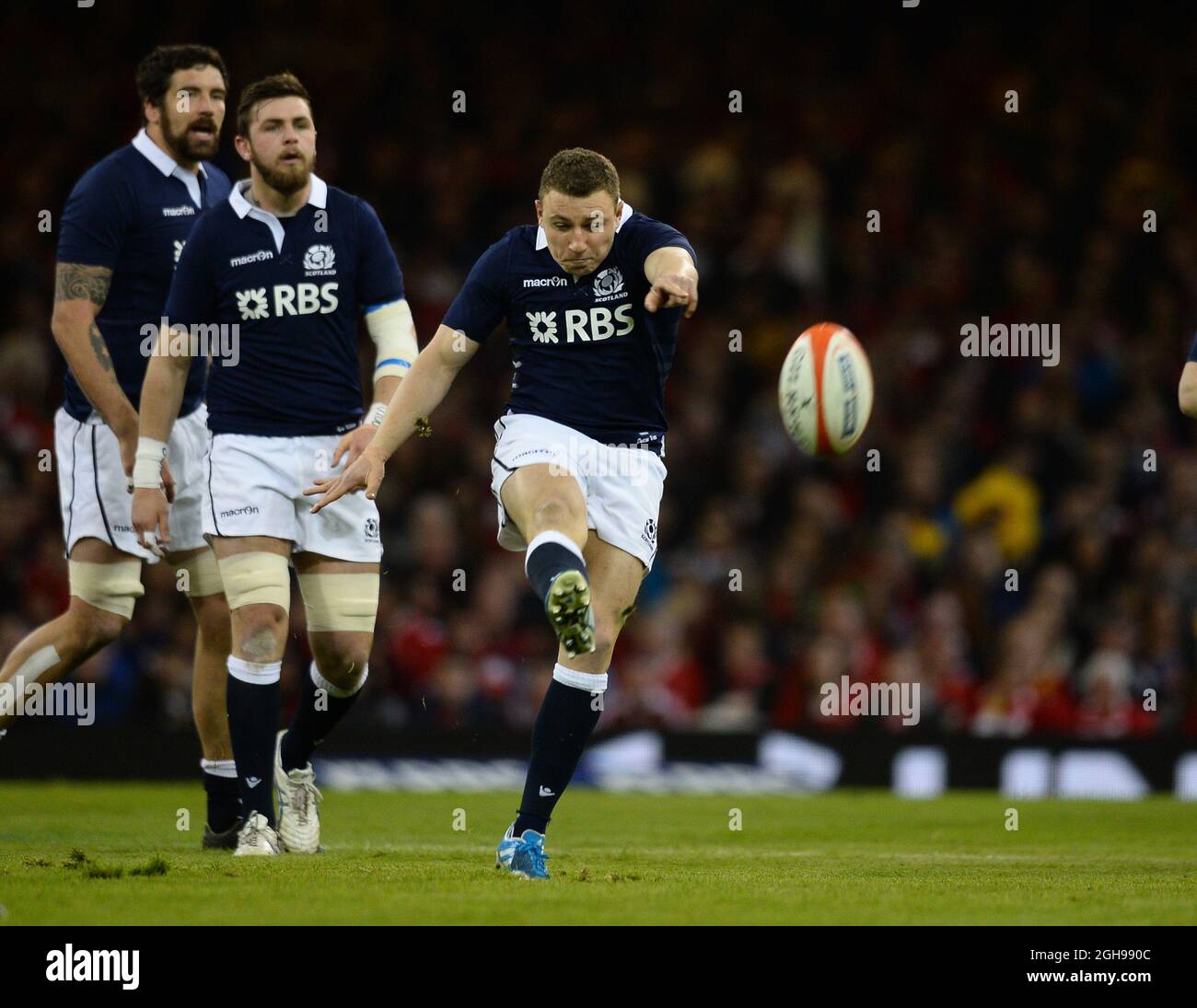 Duncan Weir of Scotland in action during the RBS 6 Nations match ...