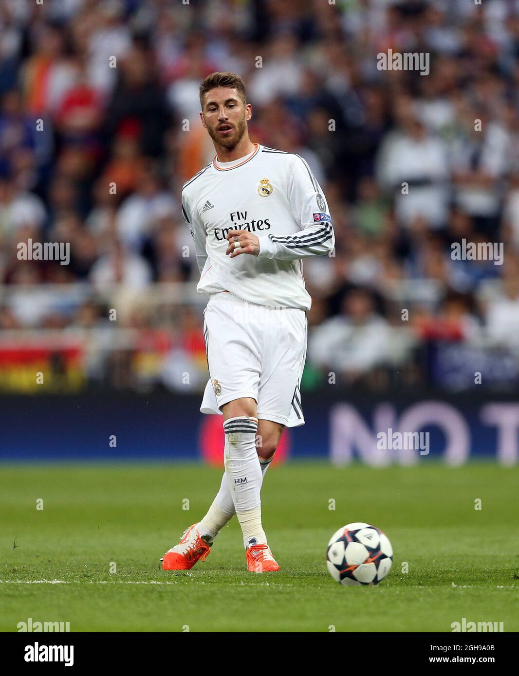 Real Madrid's Sergio Ramos in action during their UEFA Champion League ...