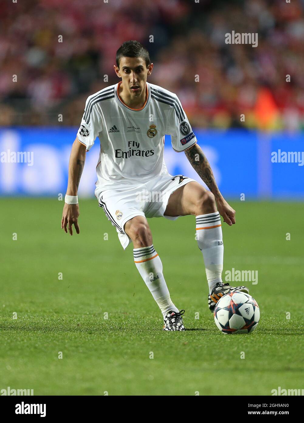 Real Madrid Angel Di Maria in action during the UEFA Champions League ...
