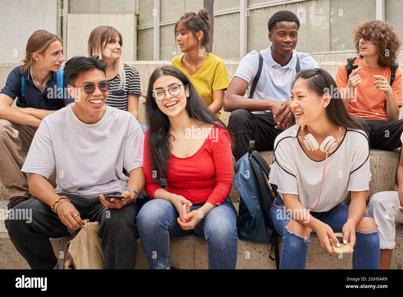 Multiethnic Group Of Student Studying High Resolution Stock Photography ...