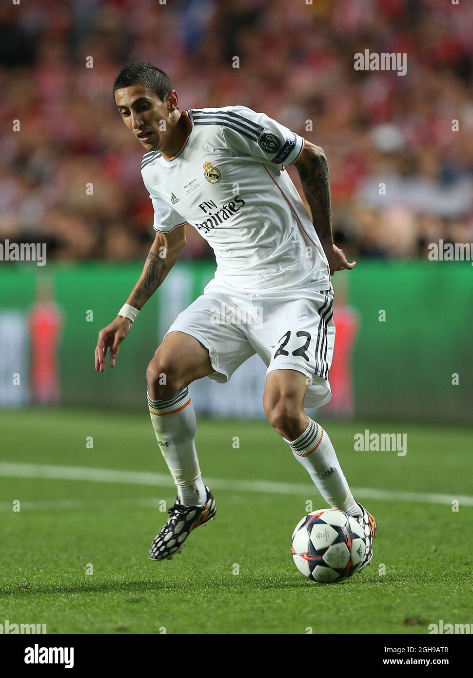 Real Madrid Angel Di Maria in action during the UEFA Champions League ...