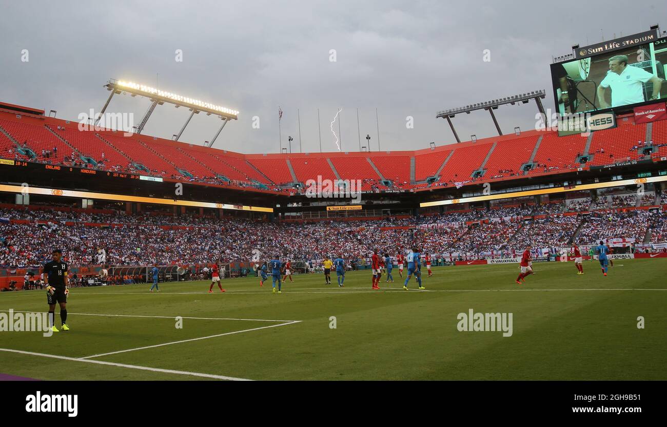 Lightning strikes during the match as England's and Honduras' players ...