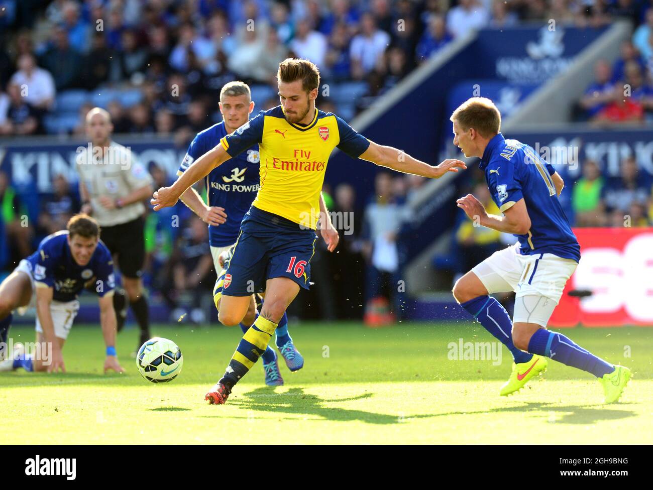 Aaron Ramsey of Arsenal in action during the Barclays Premier League ...