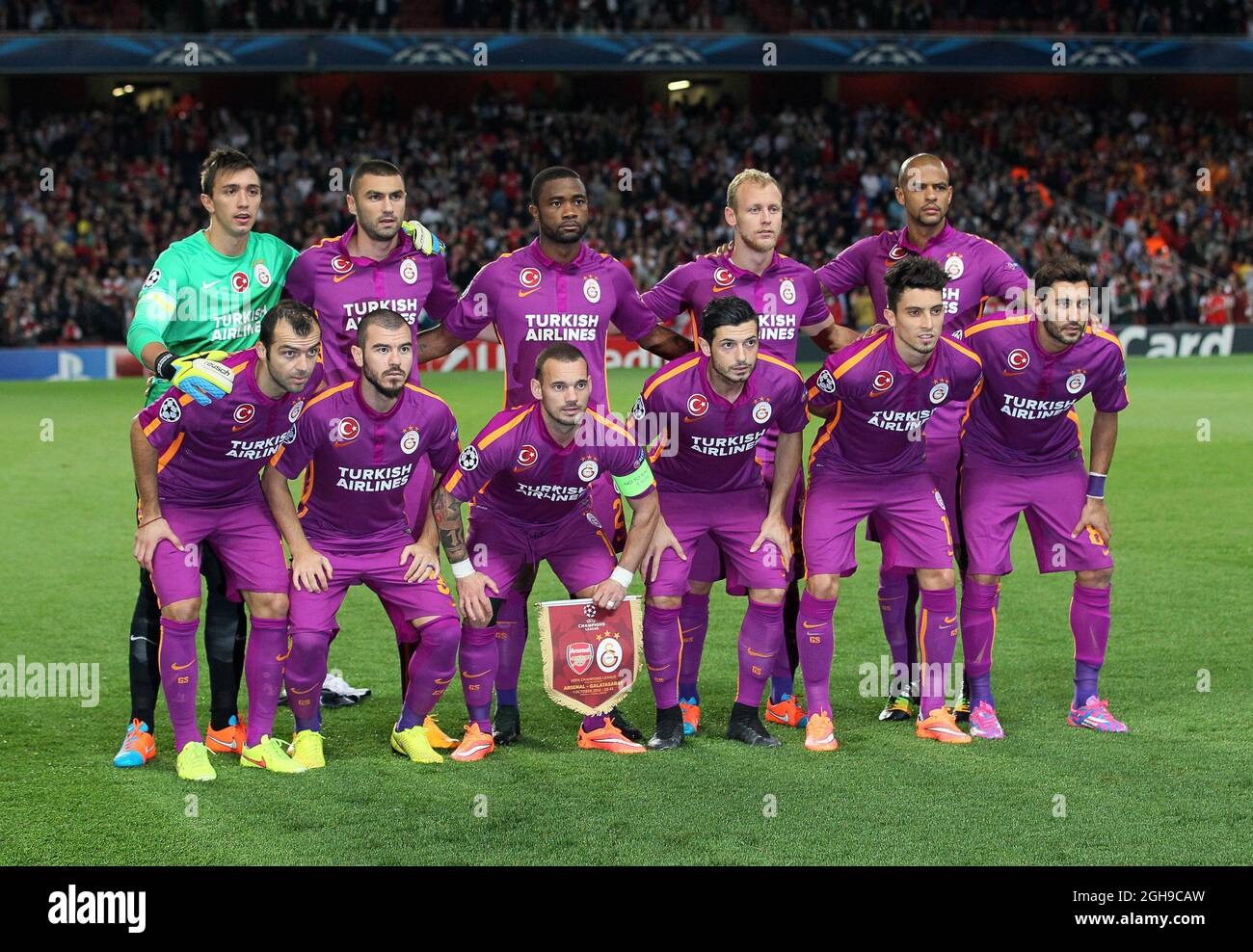 Galatasaray's team shot during the UEFA Champions League Group D match ...