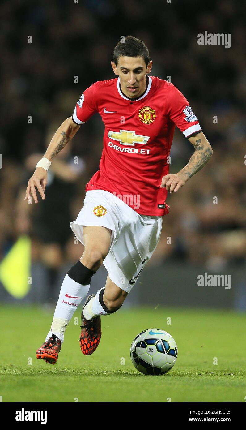 Angel Di Maria of Manchester United in action during Barclays Premier ...