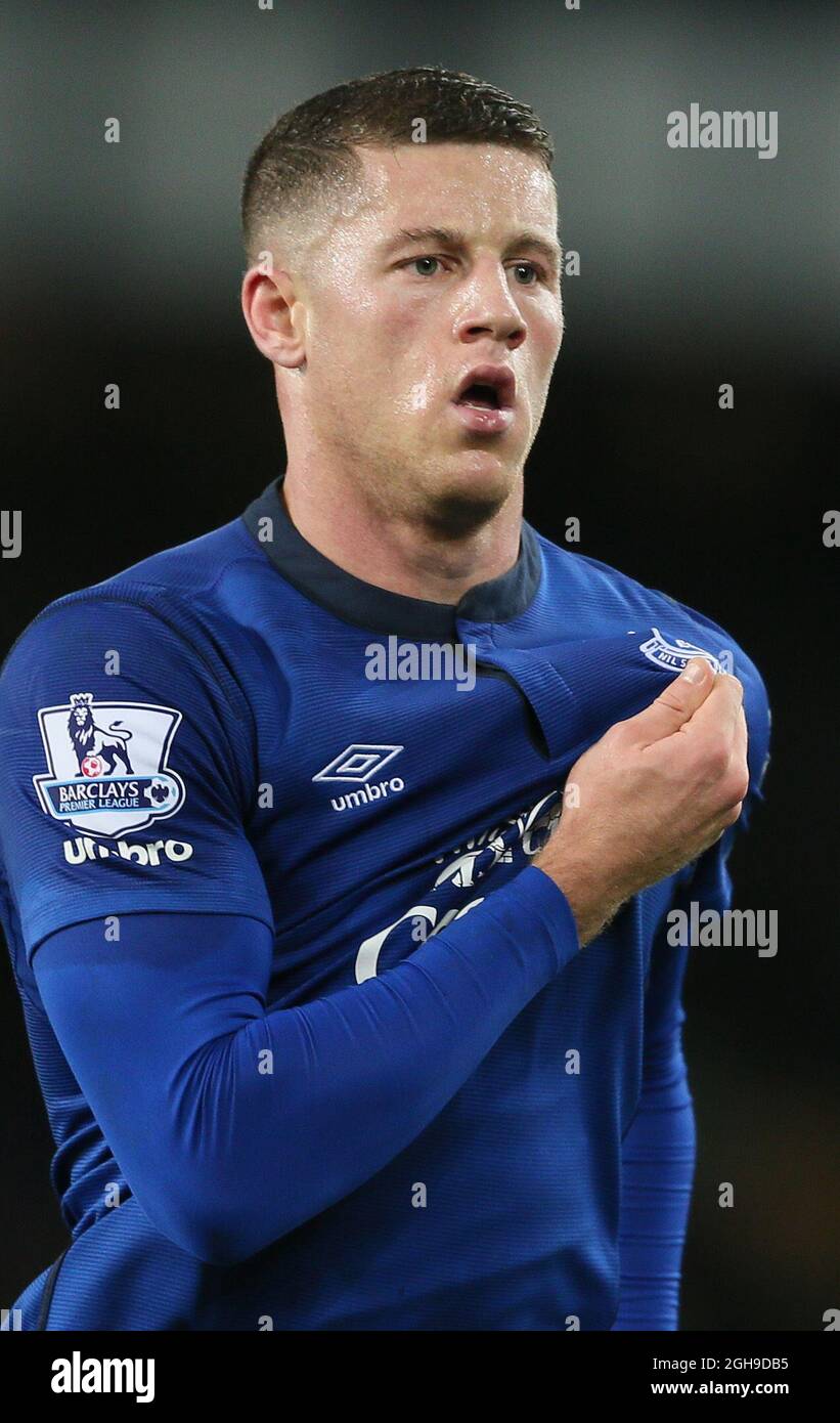 Ross Barkley of Everton celebrates his goal during the Barclays Premier ...