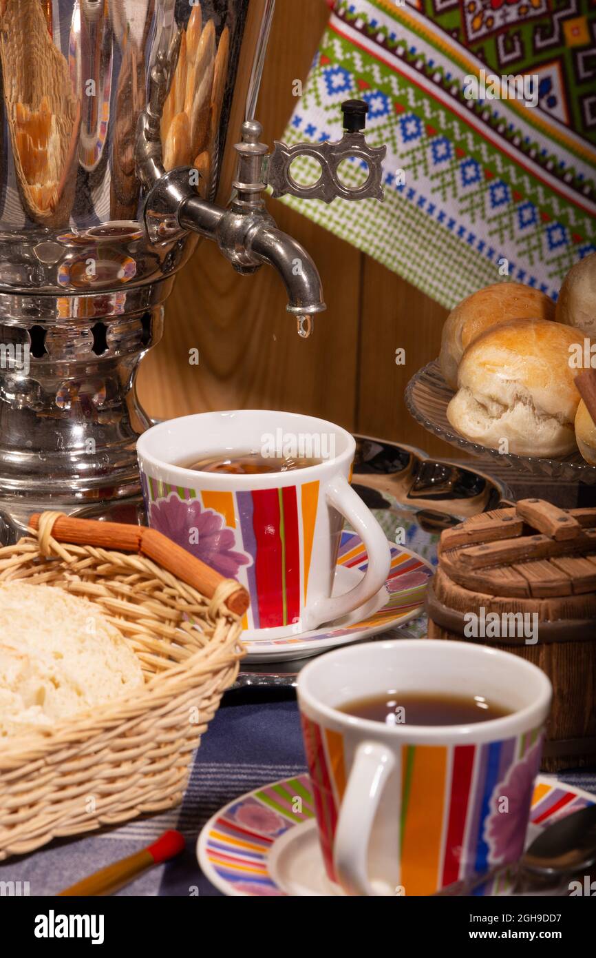 Rustic tea party samovar hi-res stock photography and images - Alamy