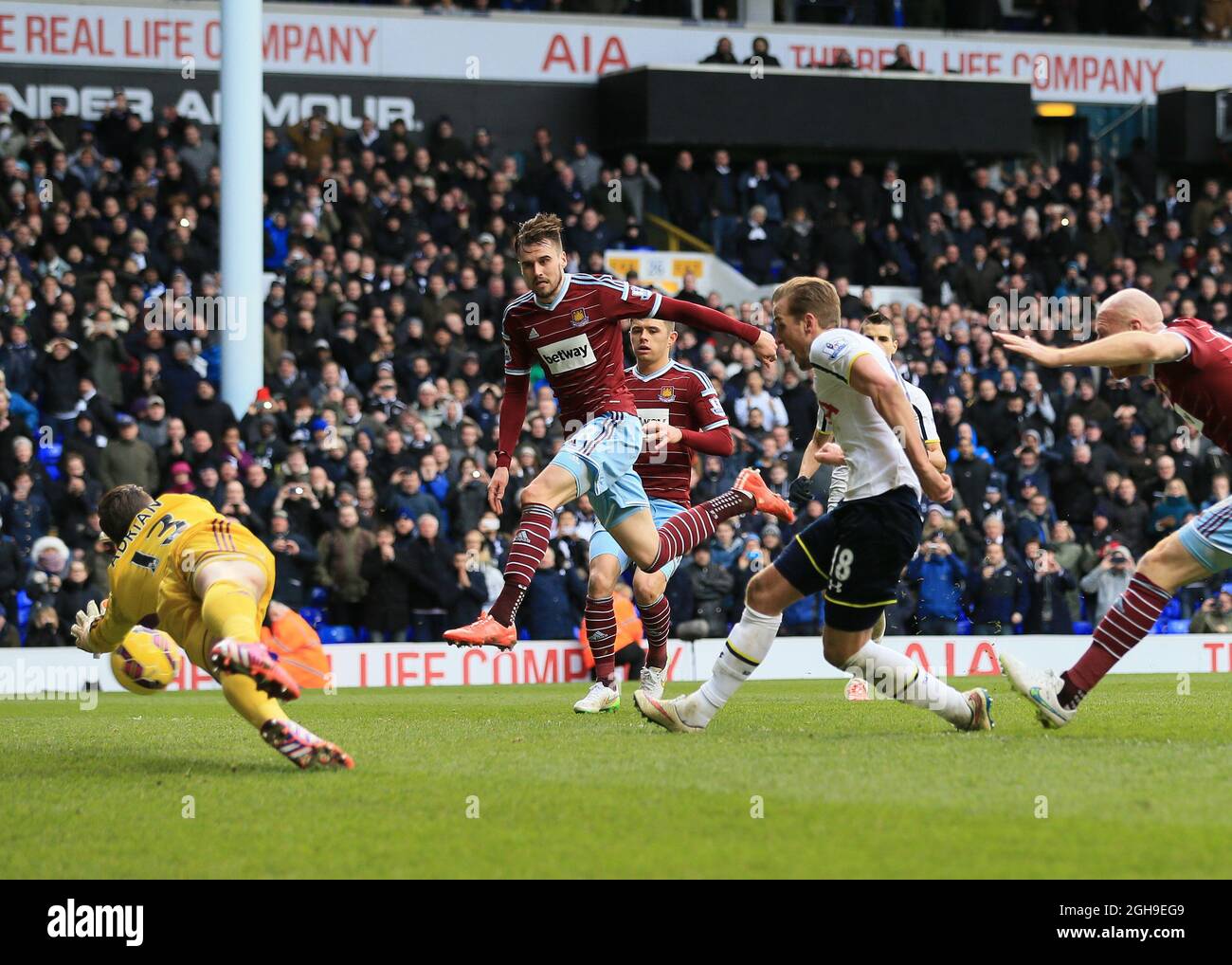 Tottenham's Harry Kane scoring his sides second goal during the ...