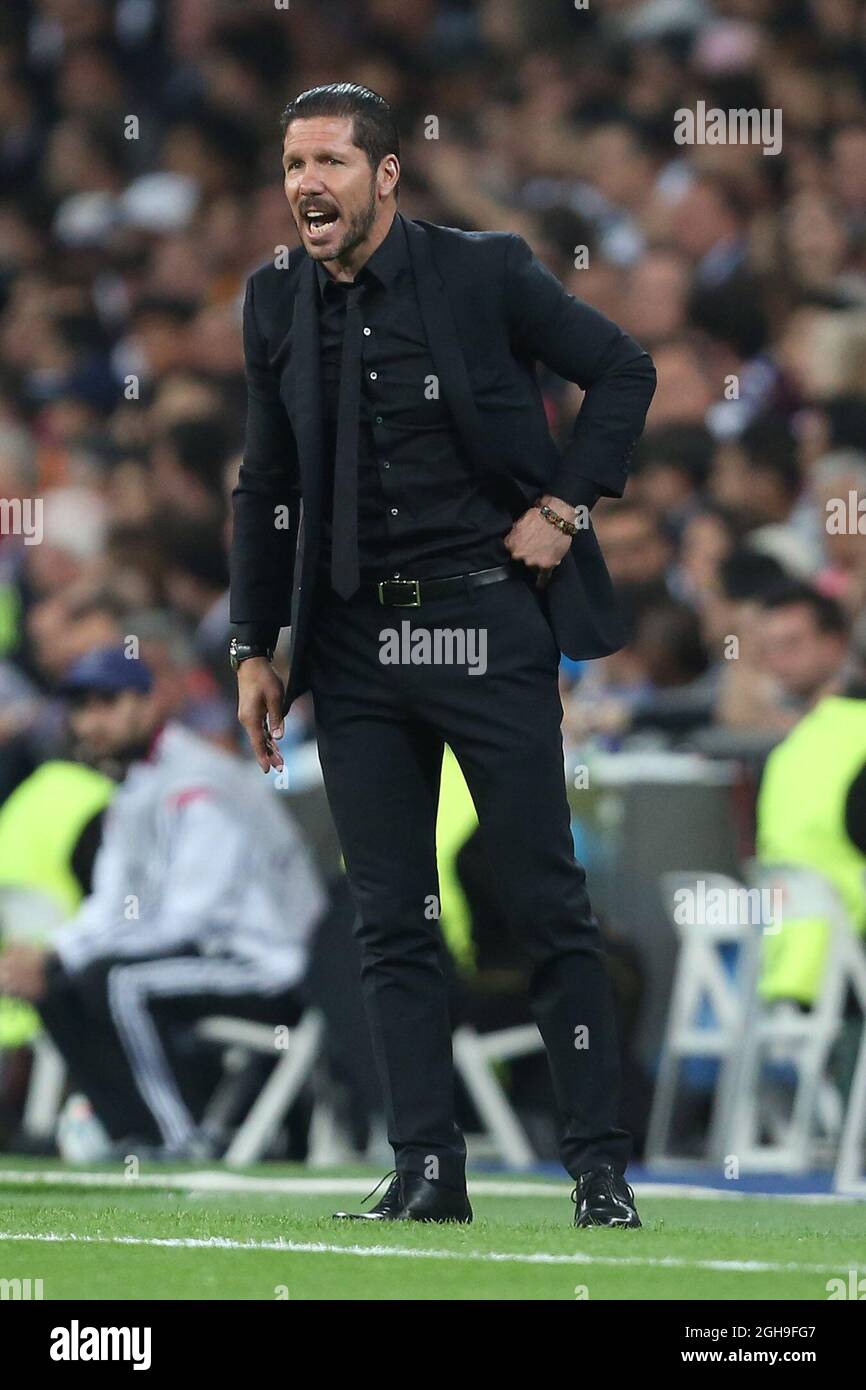 Atletico manager, Diego Simeone during UEFA Champions League Quarter ...