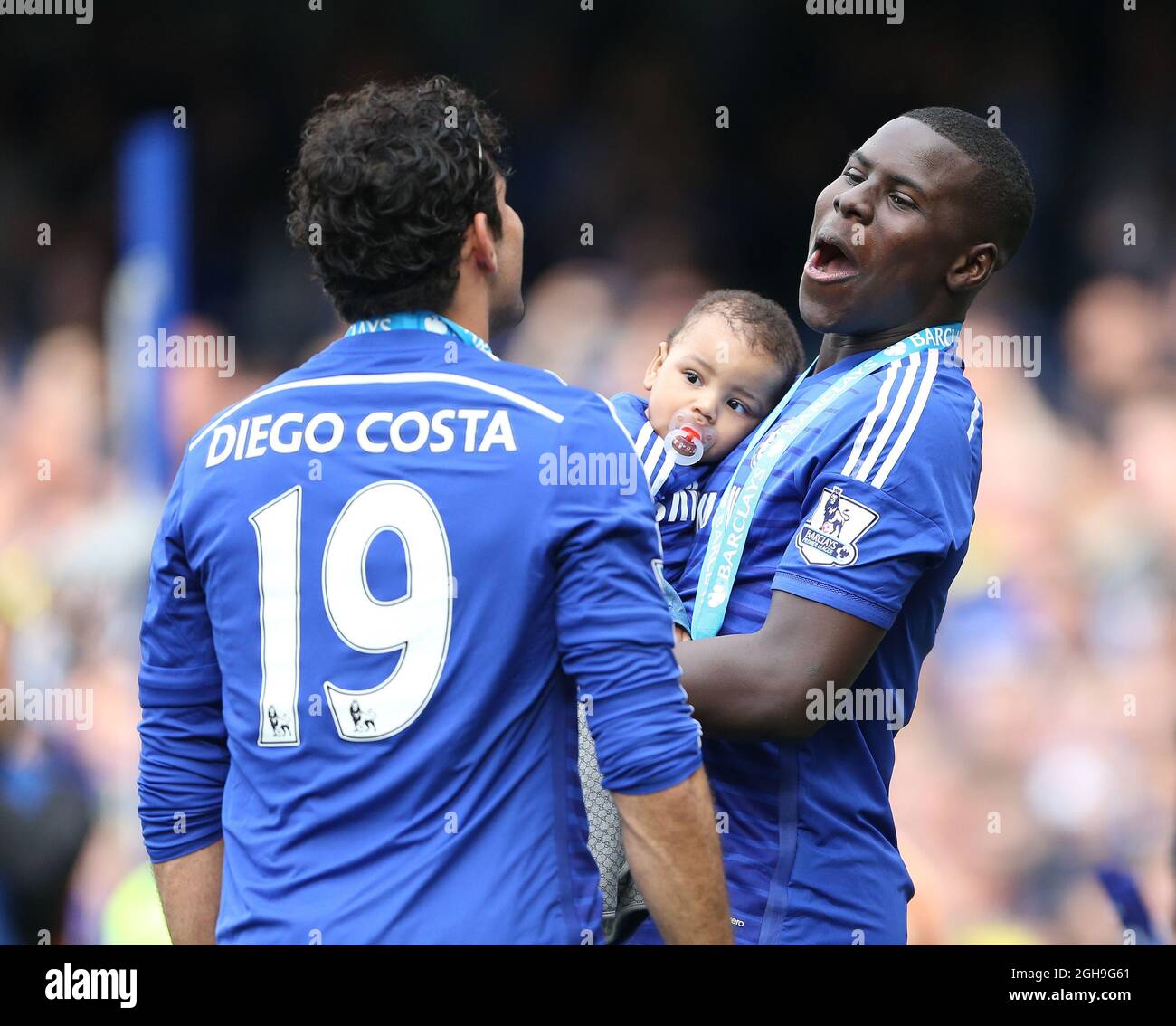 Chelsea's Kurt Zuma celebrates during the Barclays Premier League match ...