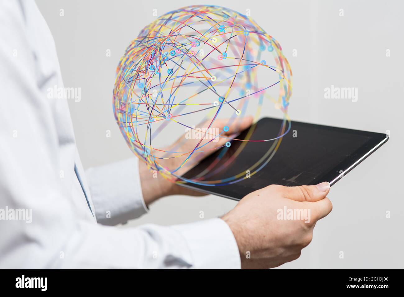 Illustrated net circle as a concept of world network system Stock Photo ...