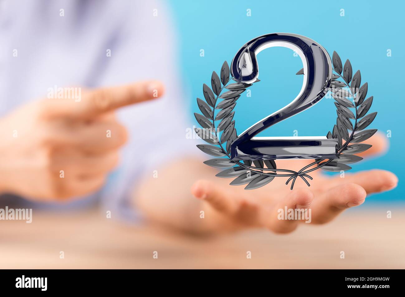Illustration of years Anniversary symbol in a hand Stock Photo - Alamy