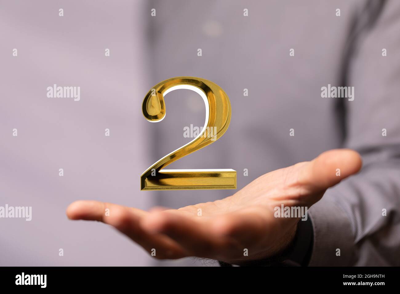 Illustration of years Anniversary symbol in a hand Stock Photo - Alamy