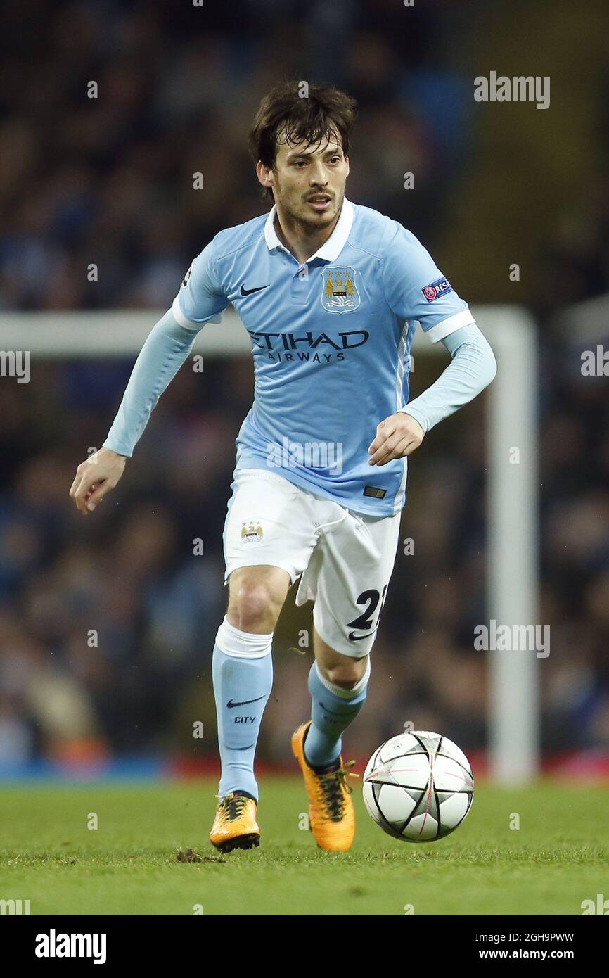 David Silva of Manchester City during the UEFA Champions League match ...