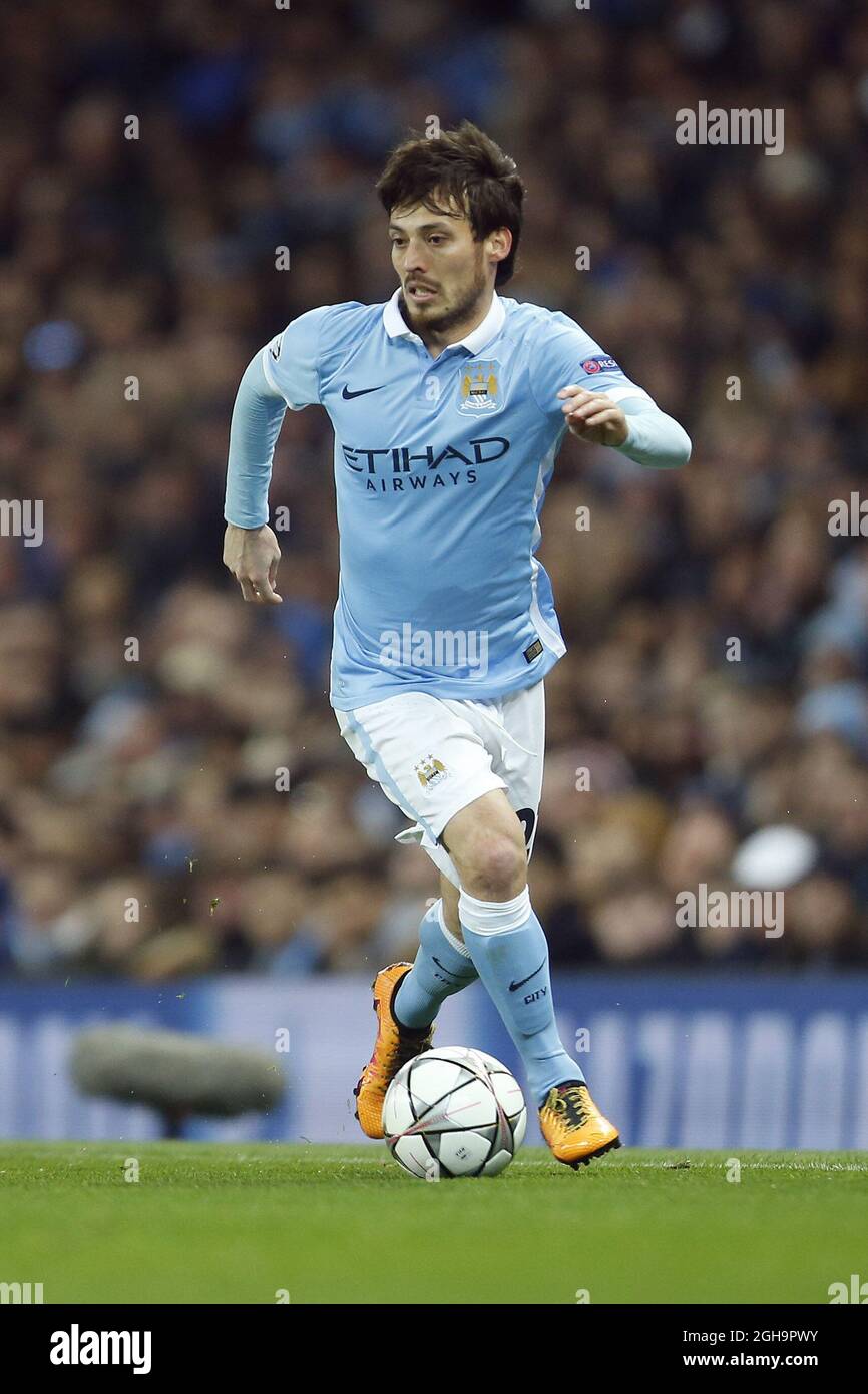 David Silva of Manchester City during the UEFA Champions League match ...