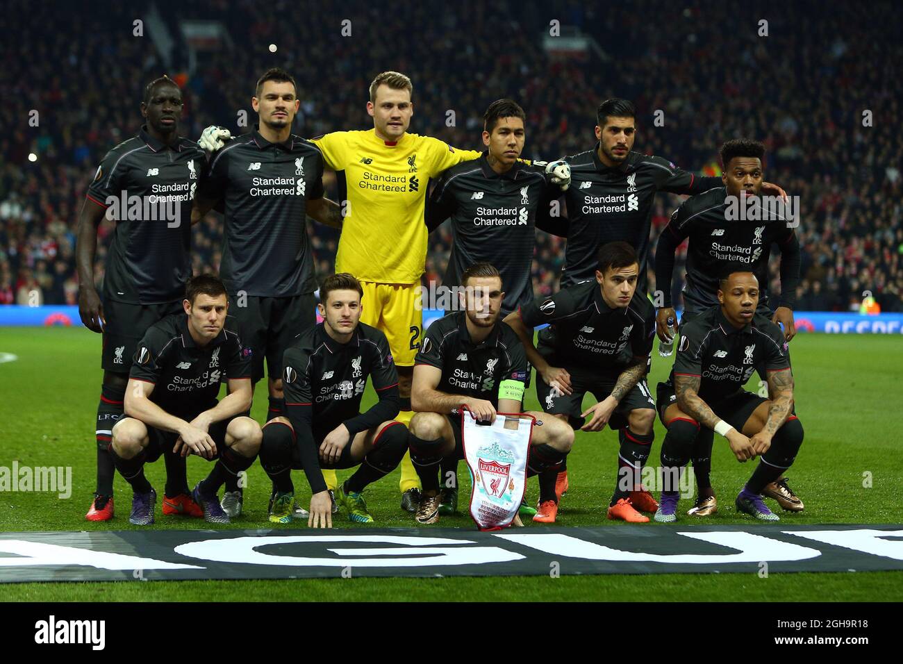 Liverpool team group during the UEFA Europa League match at Old ...
