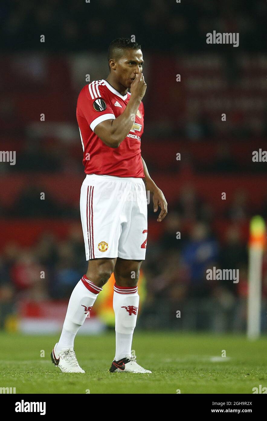 Antonio Valencia of Manchester United dejected during the UEFA Europa ...