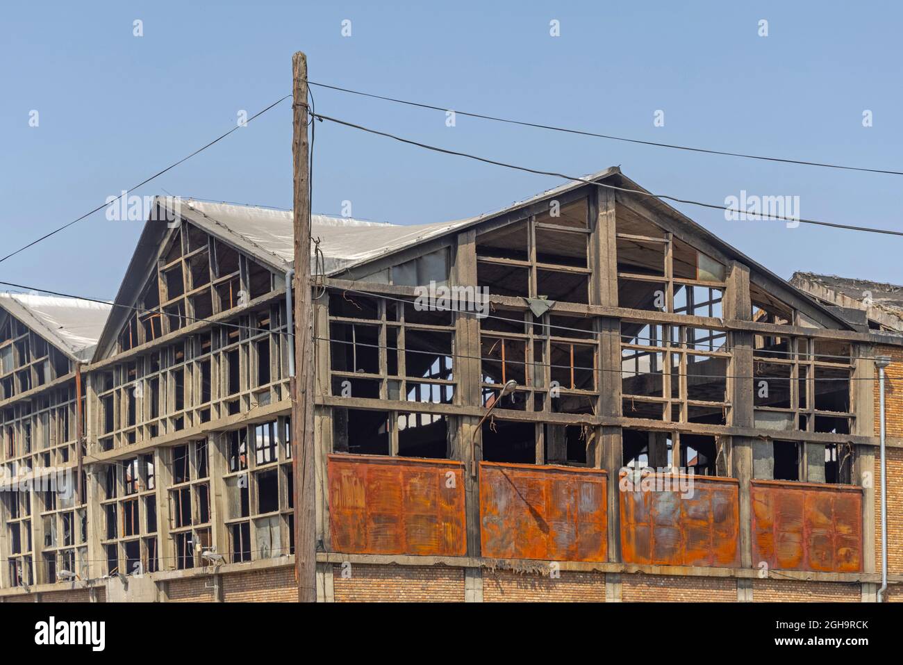 Factory Building Structure Damaged by Fire Incident Stock Photo - Alamy