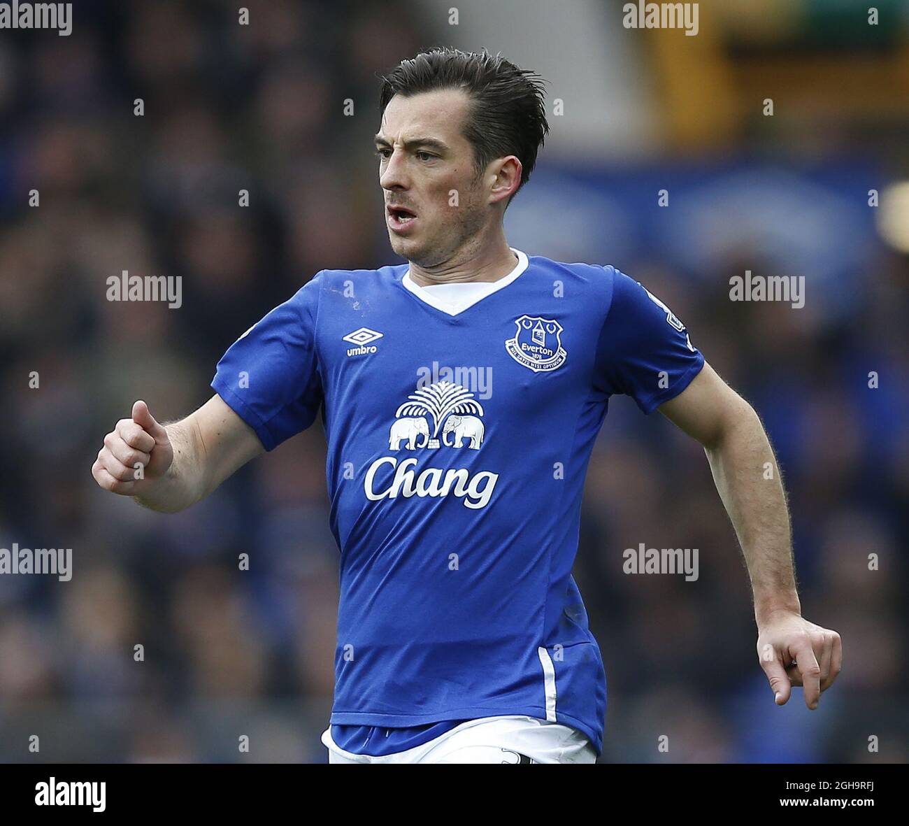 Leighton Baines of Everton during the Barclays Premier League match at ...