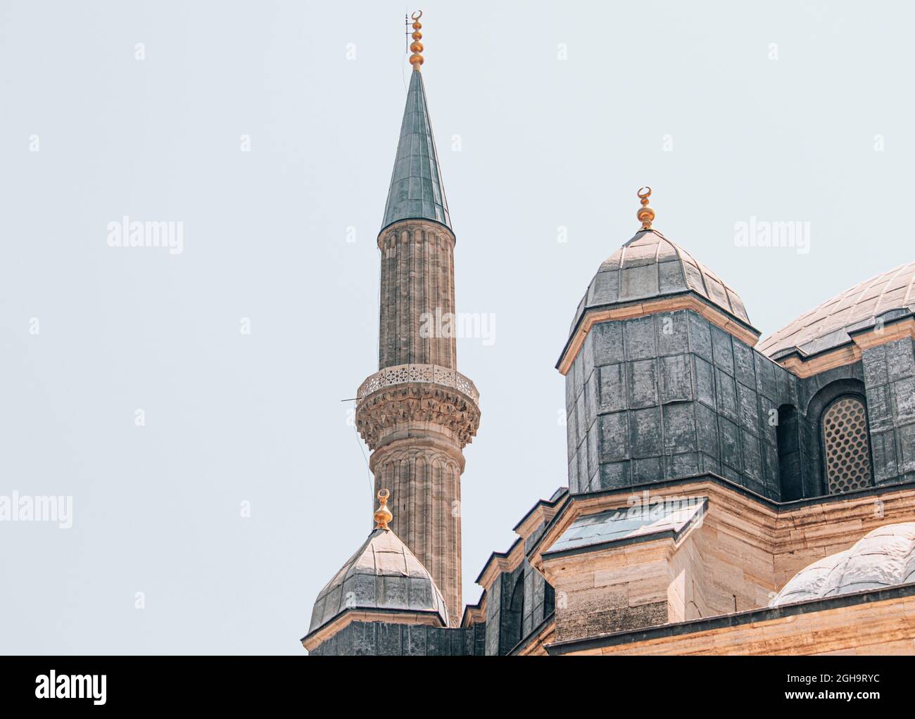 Minaret of Selimiye Mosque, Edirne which built on 1574 by Mimar Sinan ...