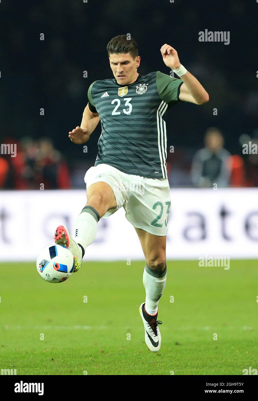 Germany's Mario Gomez in action during the International Friendly match ...