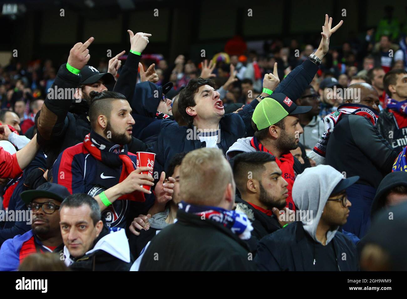 PSG fans hurl abuse during the UEFA Champions League Quarter Final ...