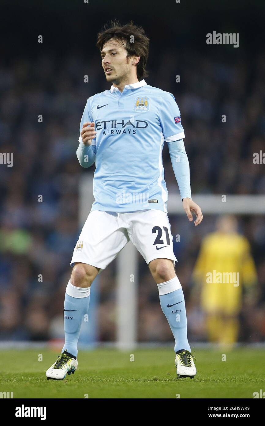David Silva of Manchester City during the UEFA Champions League Quarter ...