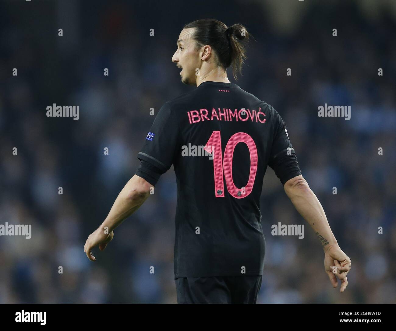 Zlatan IbrahimoviÄ‡ of PSG during the UEFA Champions League match at ...